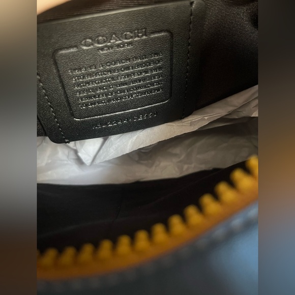 Coach | Bags | Coach Track Blue Crossbody Bag With Coach Stamp Coach ...